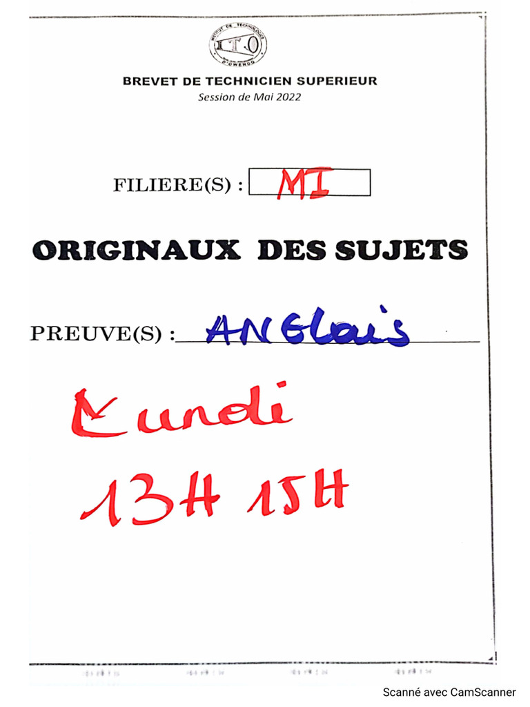 Examen Bts2 2024 Anglais | PDF