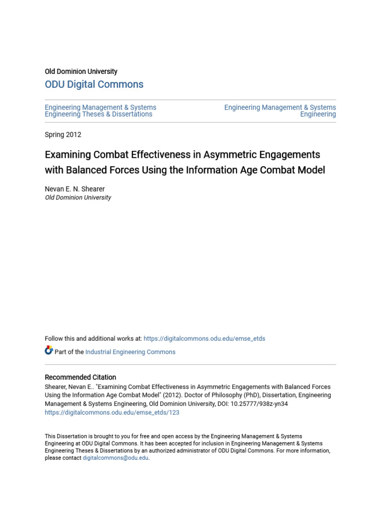 Examining Combat Effectiveness in Asymmetric Engagements With Bal | PDF ...