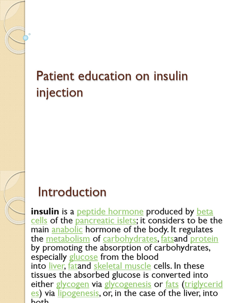 Insulin Injection Patient Education