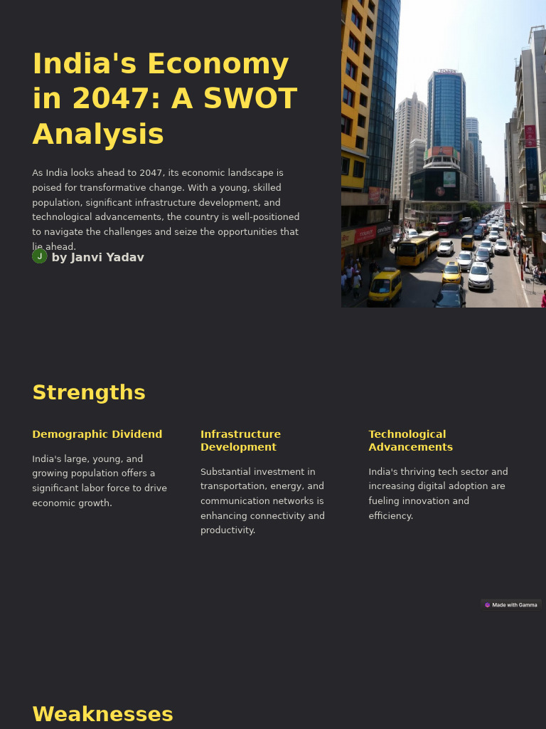 Indias Economy in 2047 A SWOT Analysis | PDF | Economic Growth ...