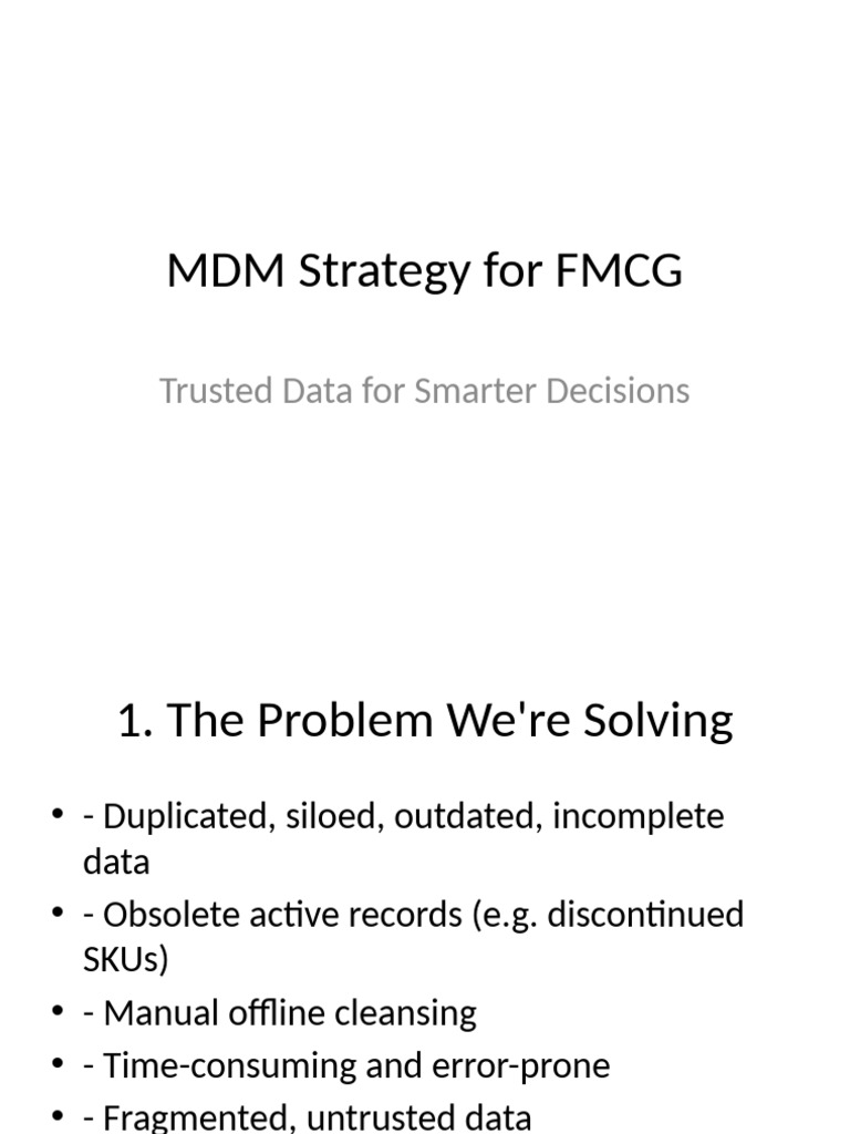 MDM Strategy for FMCG Success | PDF