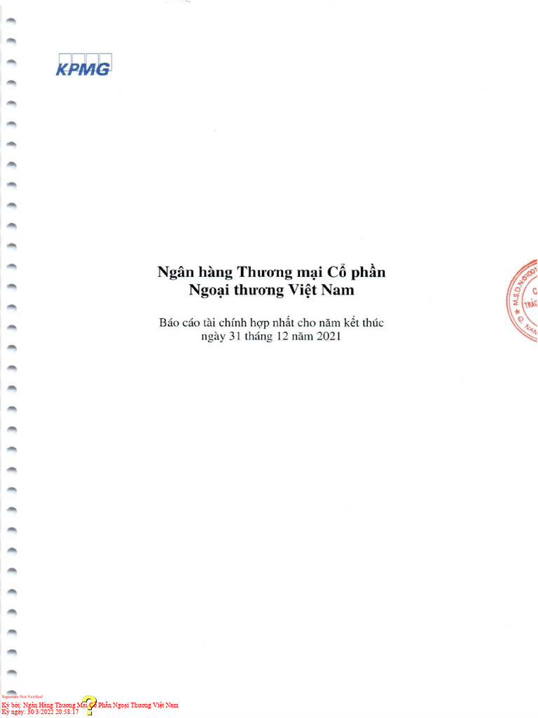 VCB Baocaotaichinh 2021 Kiemtoan Hopnhat | PDF