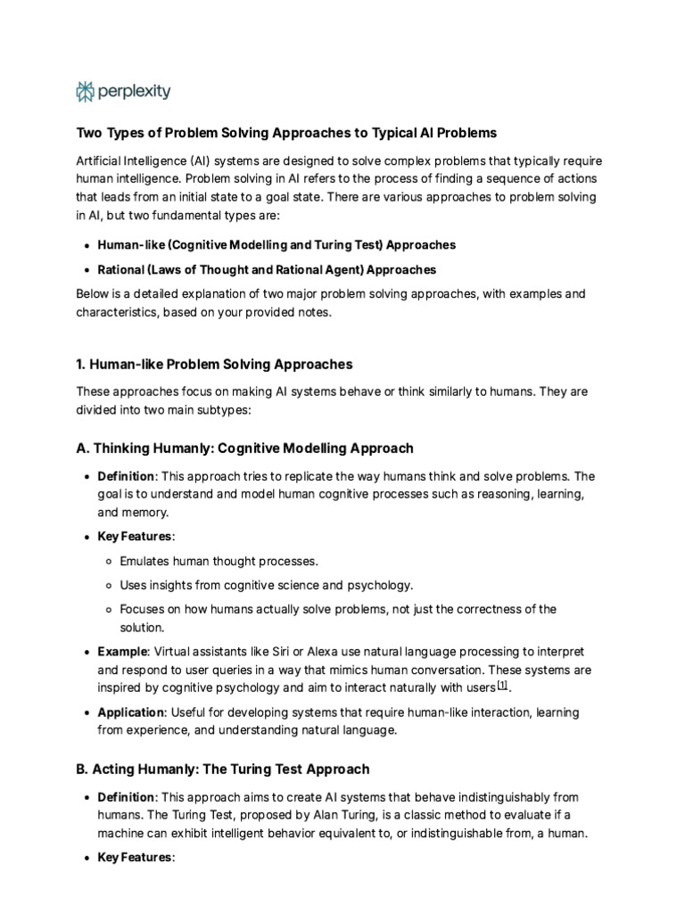 Two Types of Problem Solving Approaches To Typical | PDF | Intelligence ...