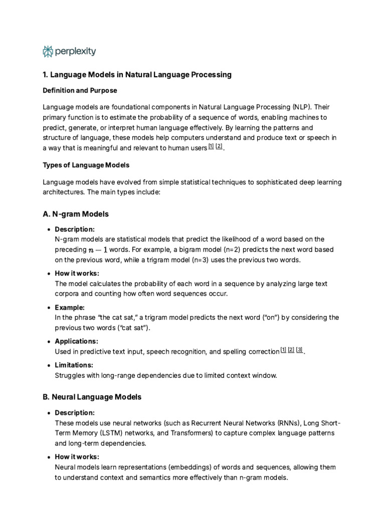 Language Models in Natural Language Processing | PDF | Parsing | Speech Recognition