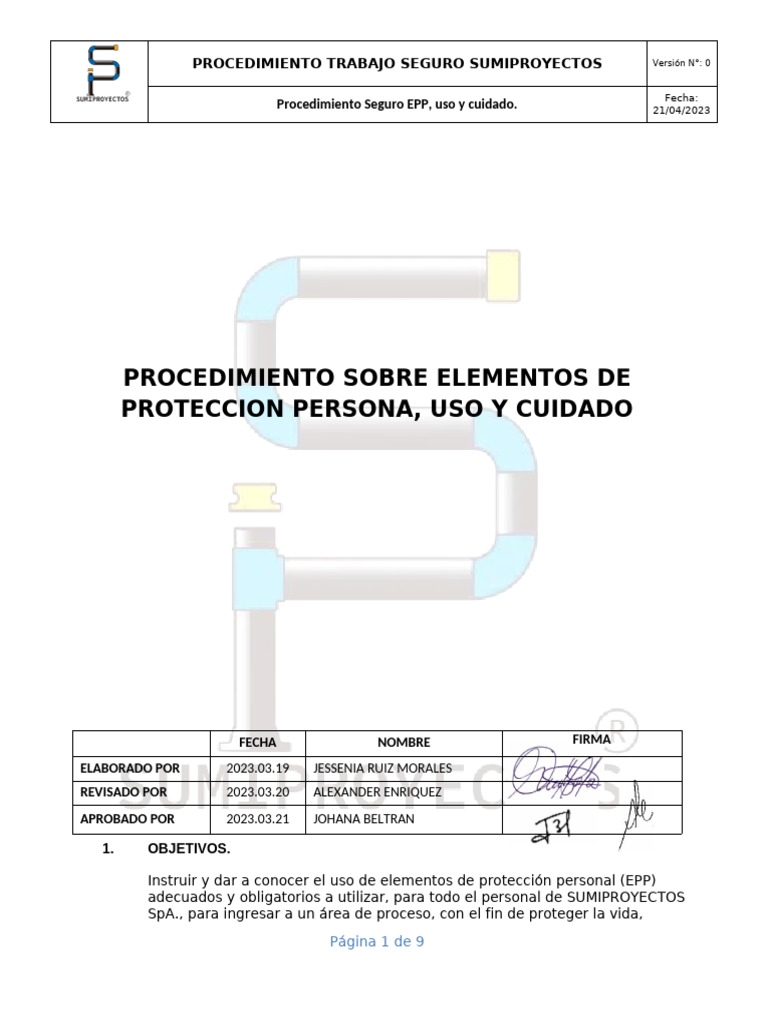 6.Procedimiento de Uso de Los Epp | PDF