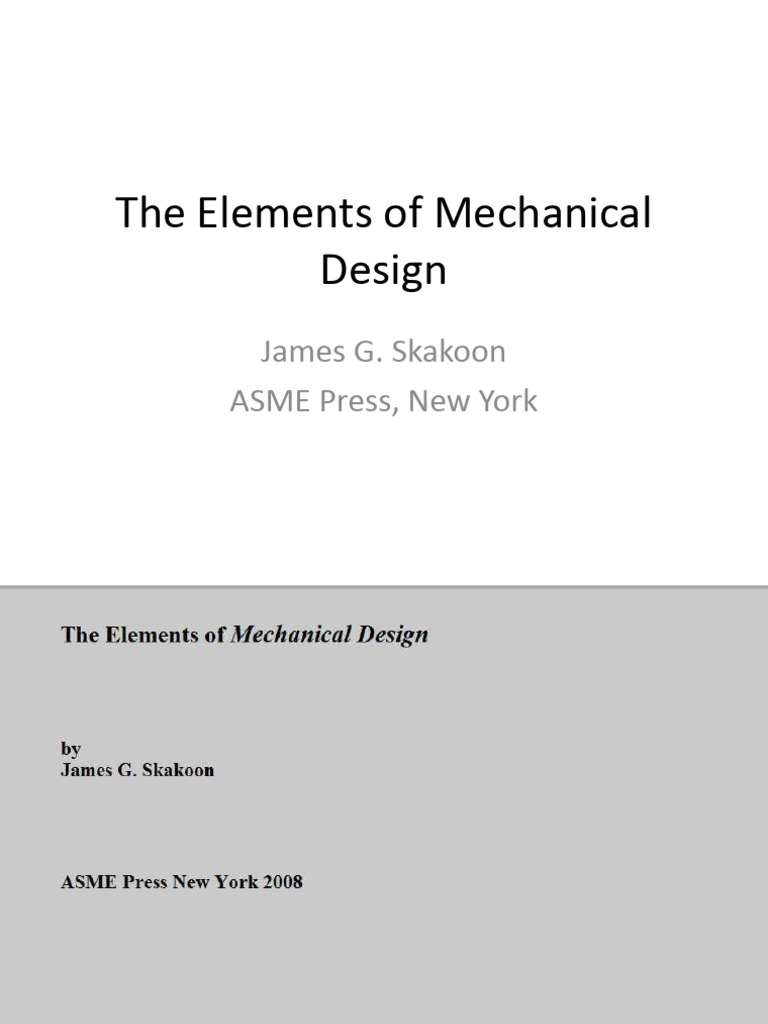 Elements of Mechanical Design | PDF