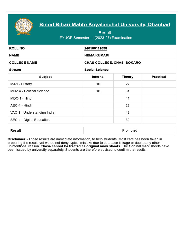 Bbmku: Result | PDF
