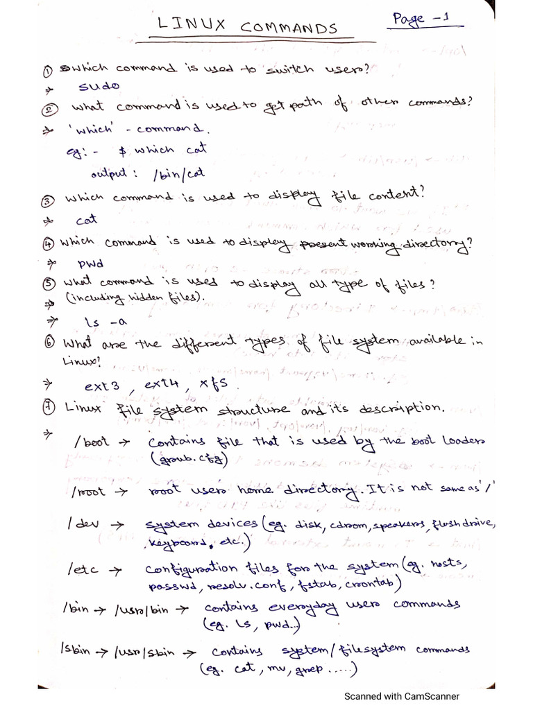 Linux Hand Written Notes | PDF