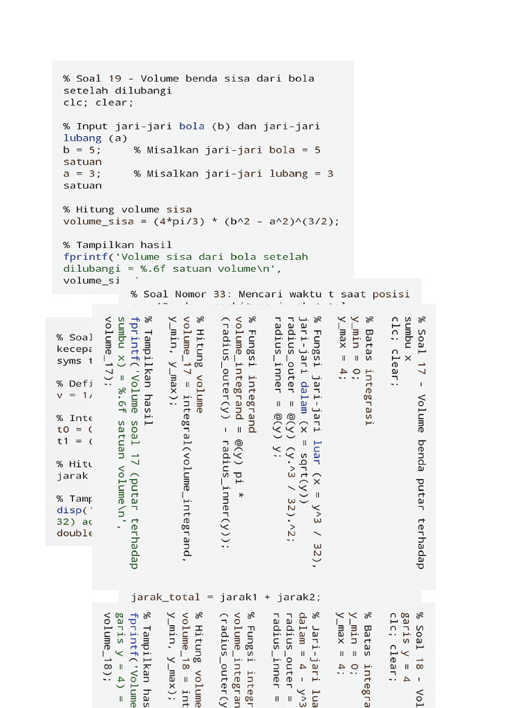 Coding Matlab Kalkulus | PDF