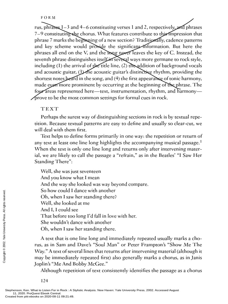 Analyzing Rock Song Structure | PDF | Song Structure | Refrain