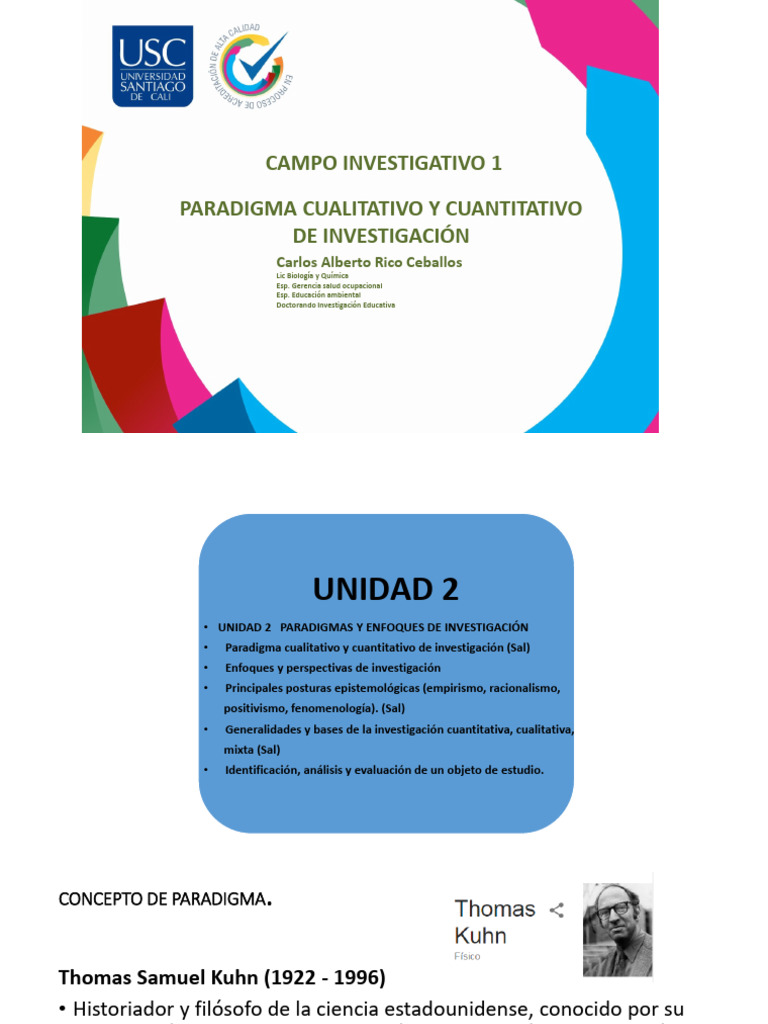 U2 T1 Paradigmas | PDF | Paradigma | Método científico