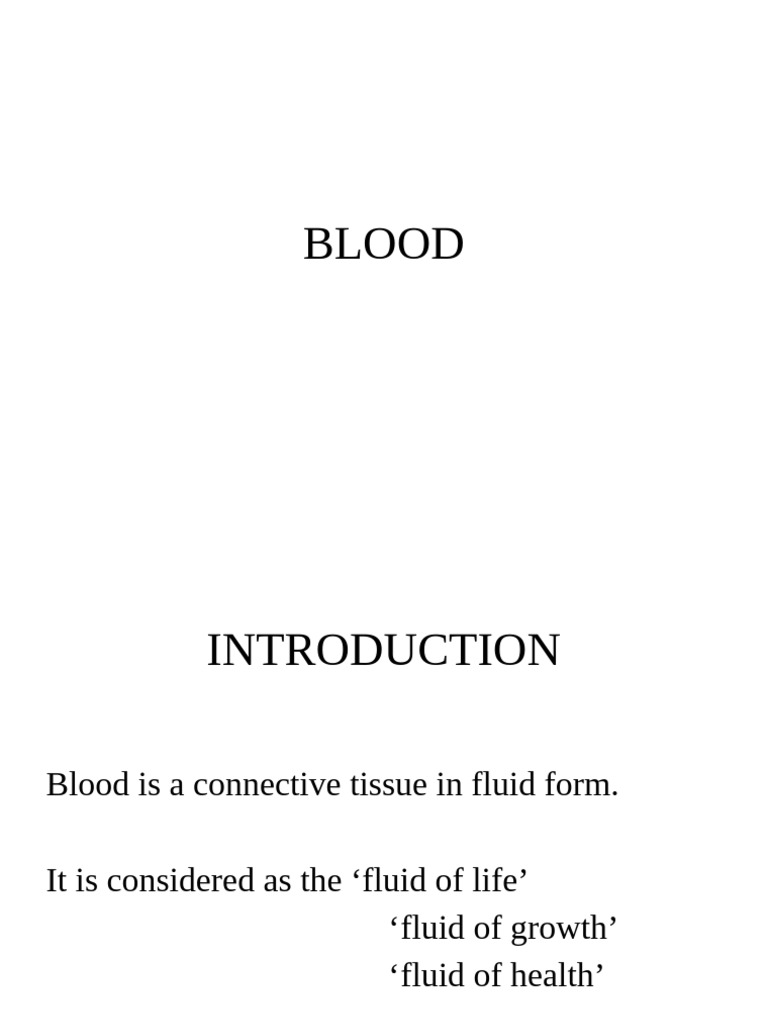 Blood Intro 033050 | PDF