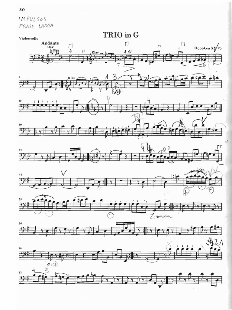 FP 4341 HAYDN Trio in G XV 25 Violonchelo | PDF