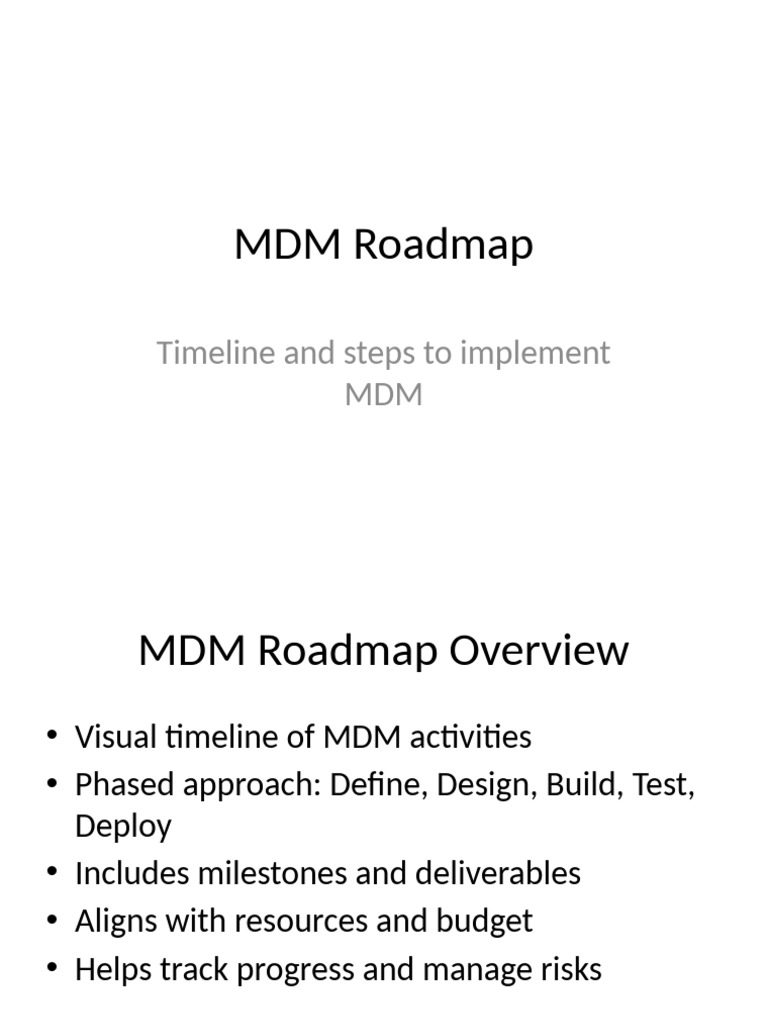 MDM Roadmap | PDF