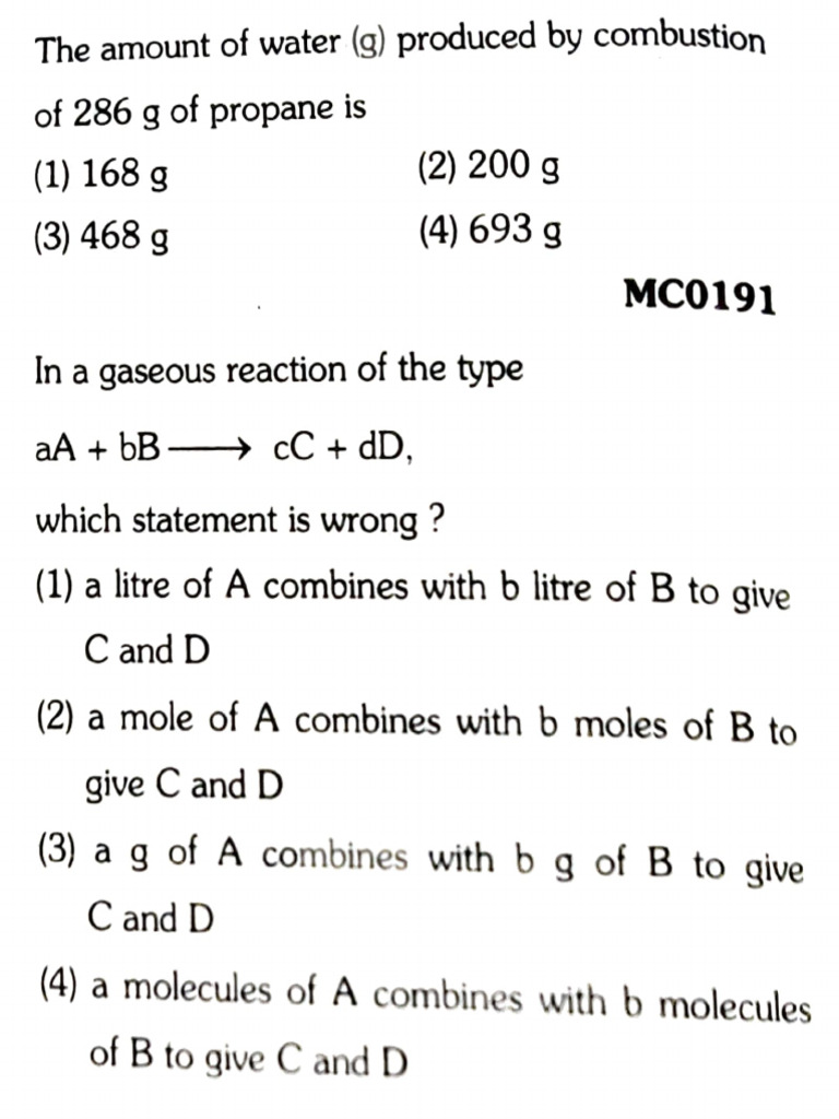 Combustion Reactions and Water Production | PDF