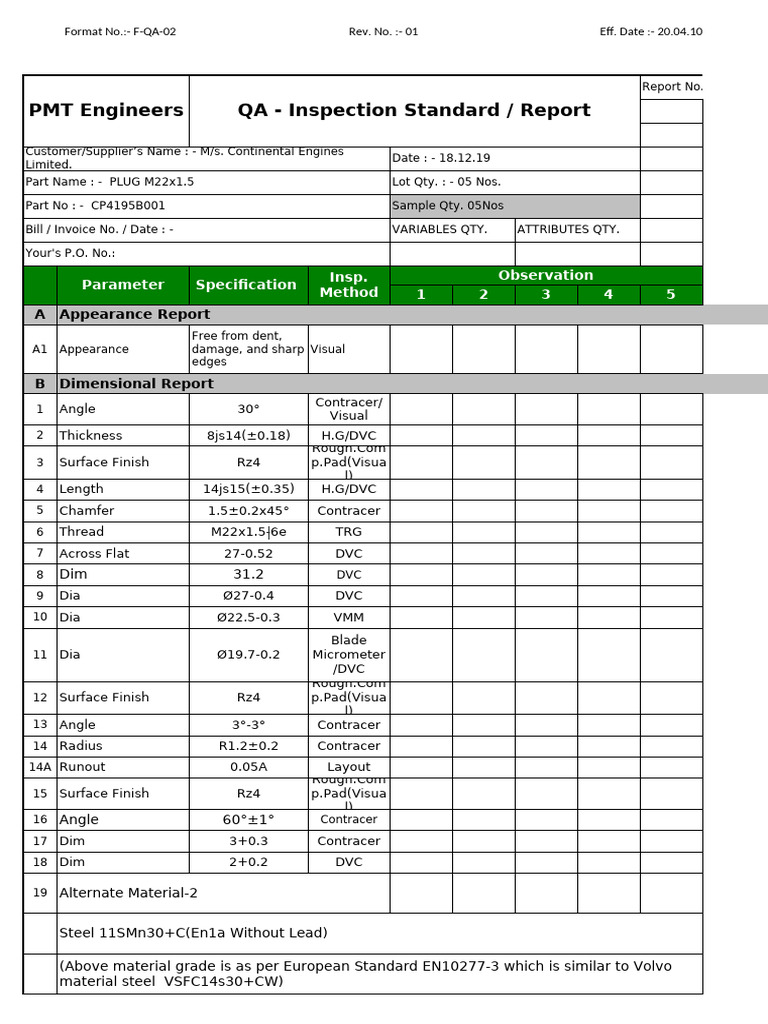 Layout Inspection Report - cp4195B001 | PDF | Yield (Engineering ...