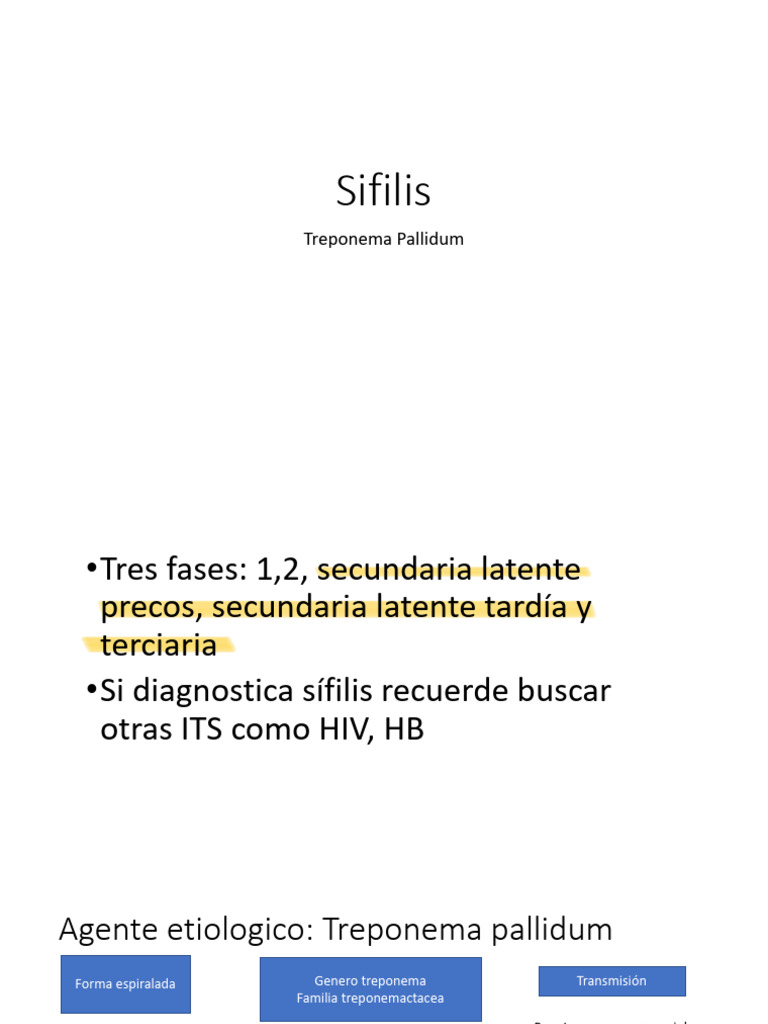 Diagnóstico y síntomas de sífilis | PDF | Especialidades Medicas ...