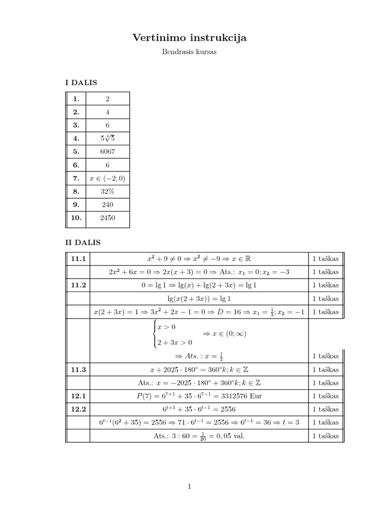 Vbe Vertinimoinstrukcija B | PDF