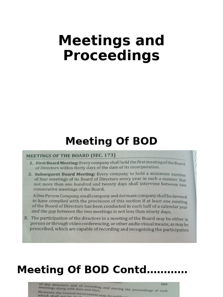 BOD Meeting Procedures and AGM Guidelines | PDF