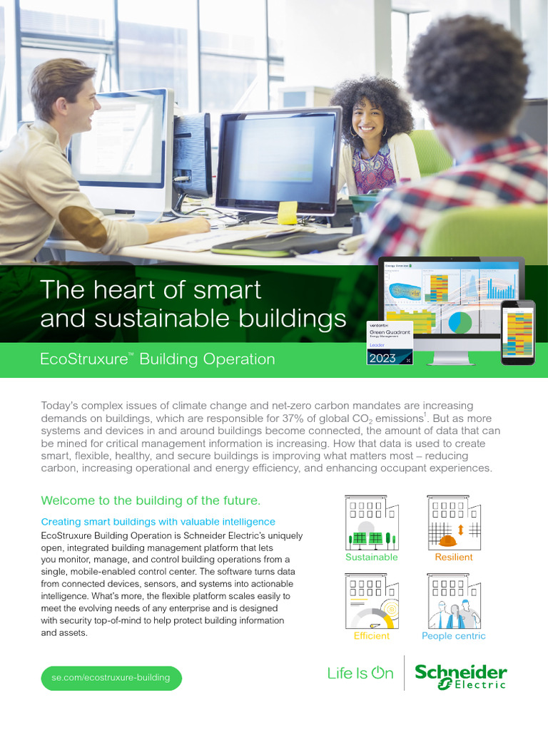 Flyer - EcoStruxure Building Operation Overview 2024 | PDF | Regulatory Compliance | Green Building