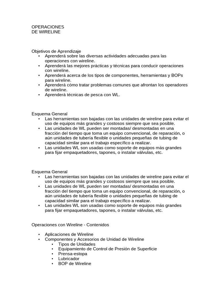 Slick Line Operaciones | PDF | Martillo | Presión