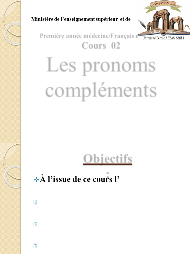 Cours 2 Les Pronoms Compléments | PDF | Complément d'objet | Pronom