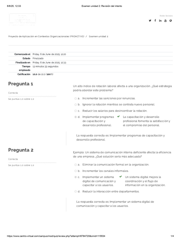 Examen Unidad 2 - Pro-Active | PDF | Aprendizaje | Análisis de los datos