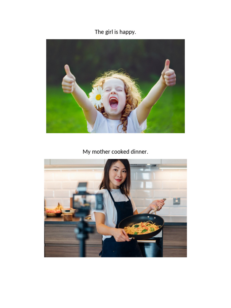 Simple SVO Sentences For Parts of Speech Activities | PDF