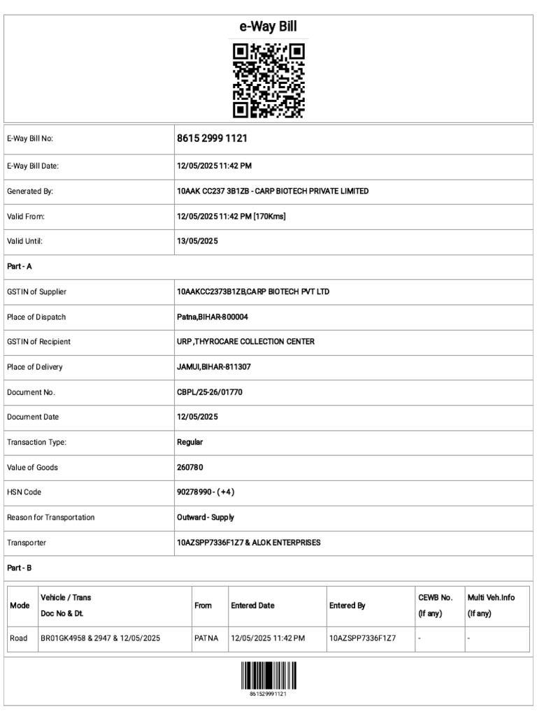 E-Way Bill | PDF