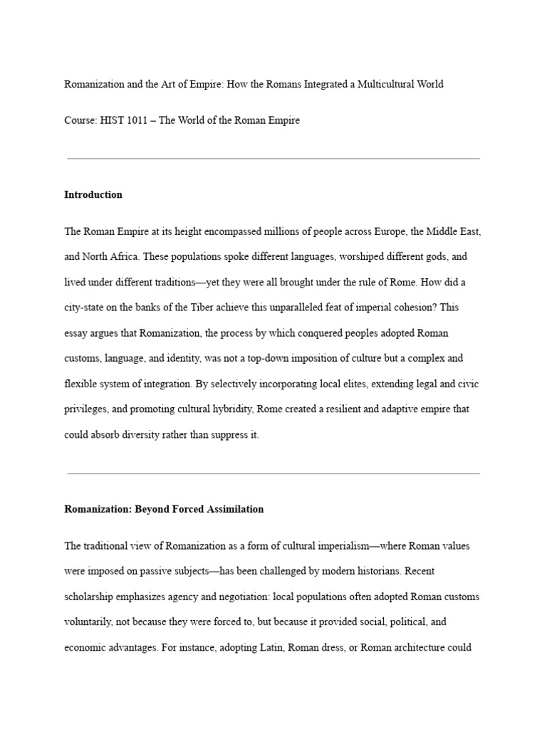 The World of The Roman Empire Final Essay | PDF | Roman Empire ...