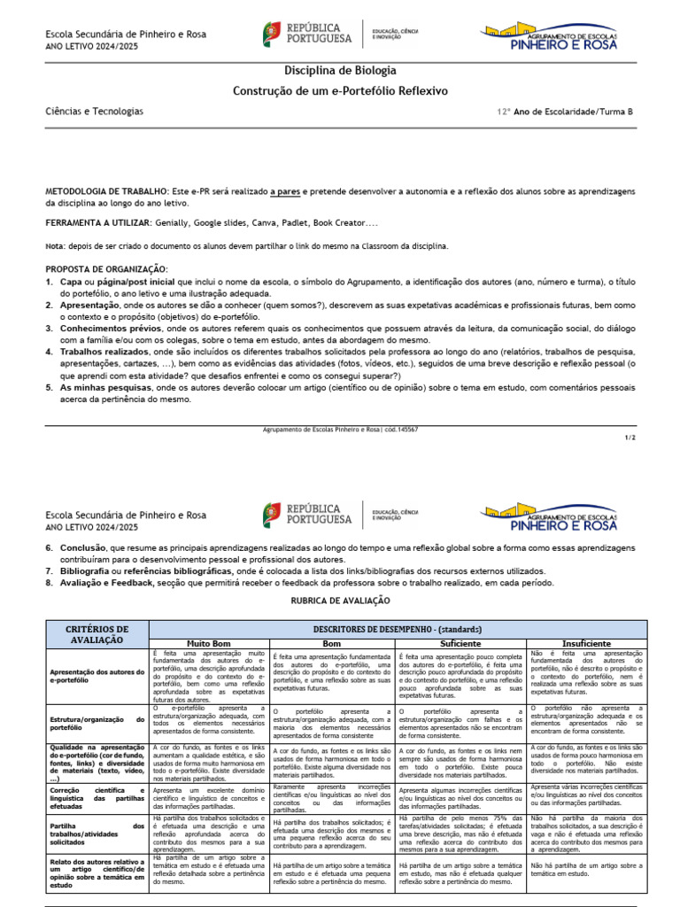 Gui o Portf Lio Reflexivo 24 | PDF