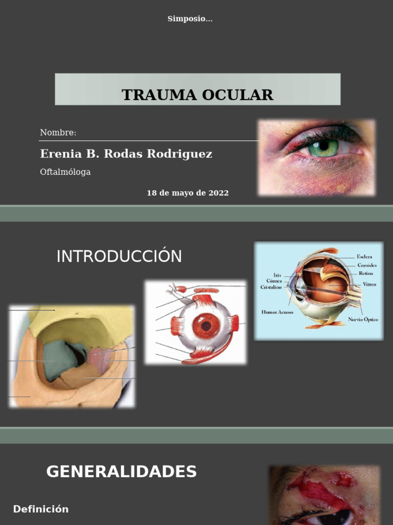 Guía Completa sobre Trauma Ocular | PDF | Lesión | Traumatologia