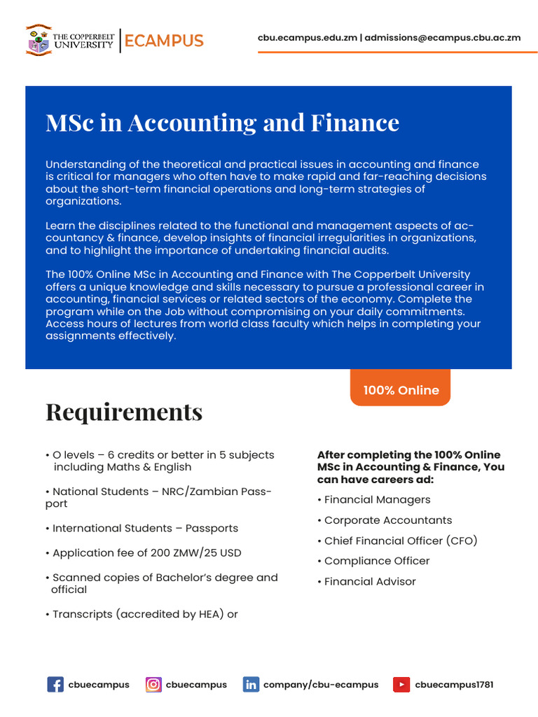 MSC in Accounting & Finance | PDF | Accounting | Chief Financial Officer