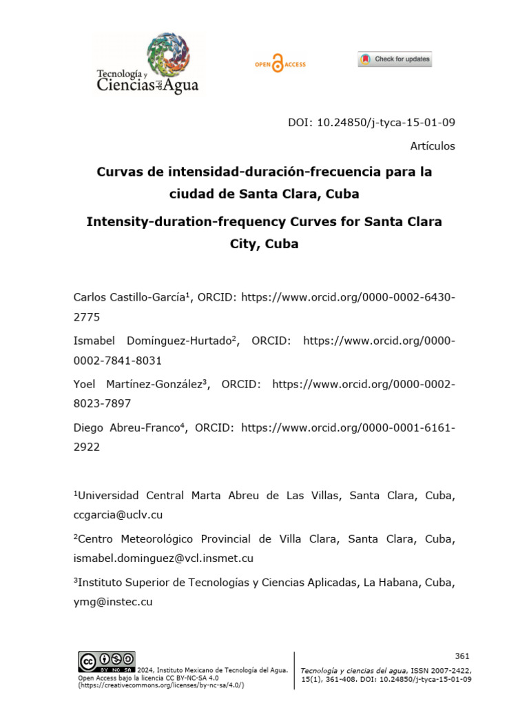 Curvas de Intensidad | PDF | Estadísticas | Licencia Creative Commons