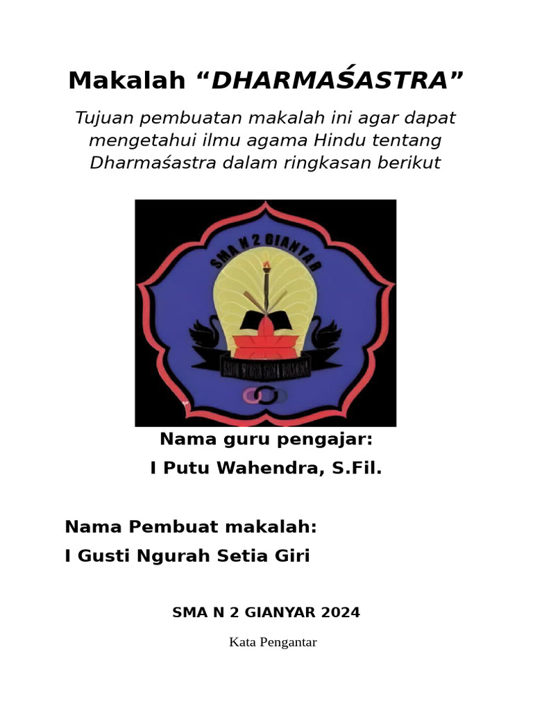 Makalah " ": Dharma Astra | PDF