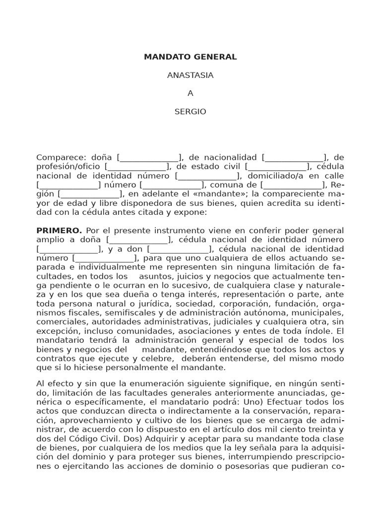 Mandato General | PDF | Bancos | Cheque