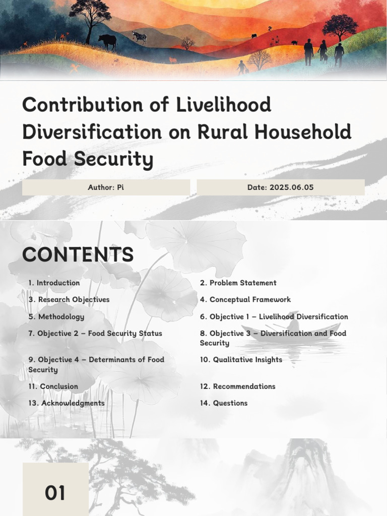 Contribution of Livelihood Di | PDF | Food Security | Agriculture