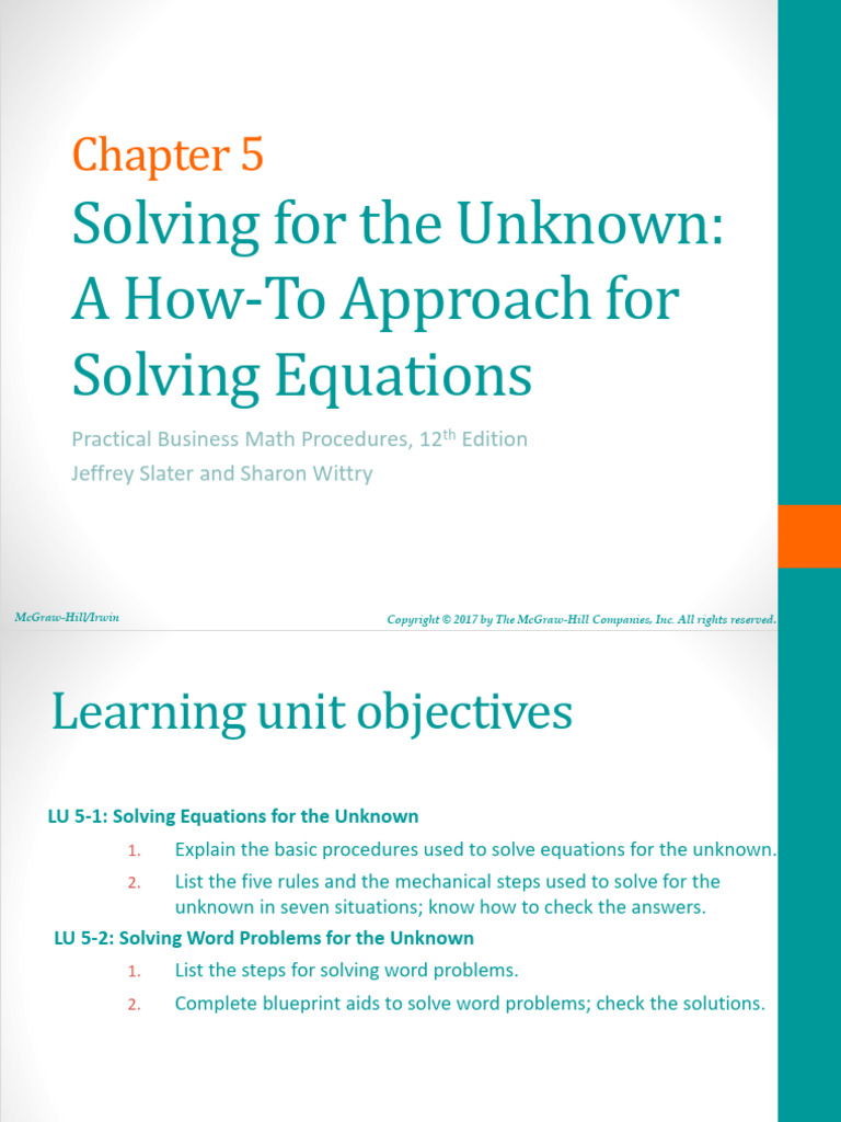 Solving for Unknowns in Equations | PDF | Equations | Multiplication