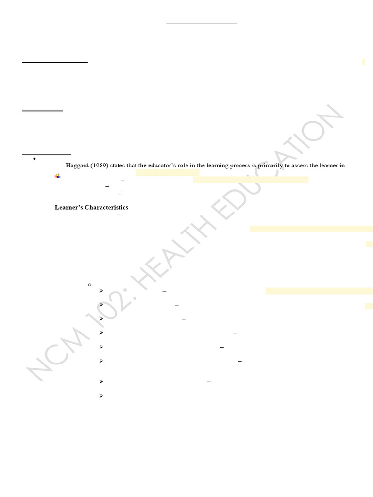 Cbihs Nursing Ncm102 Module 5 And 6 Pdf Learning Motivational