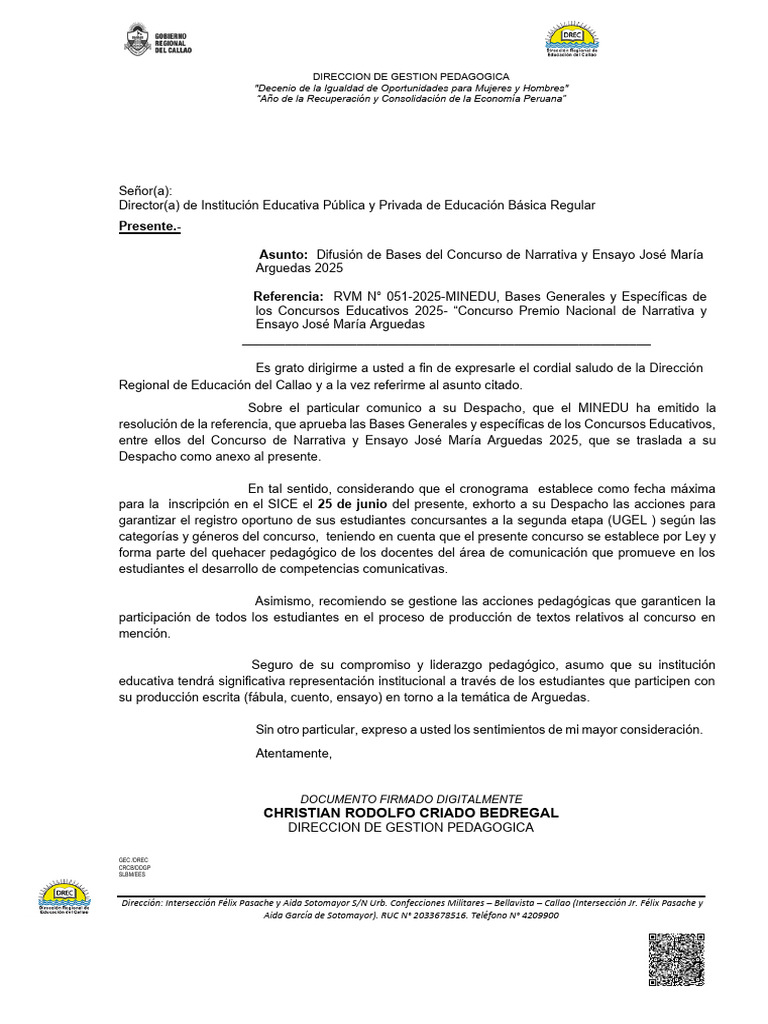 Oficio Multiple 000176 2025 DGP | PDF