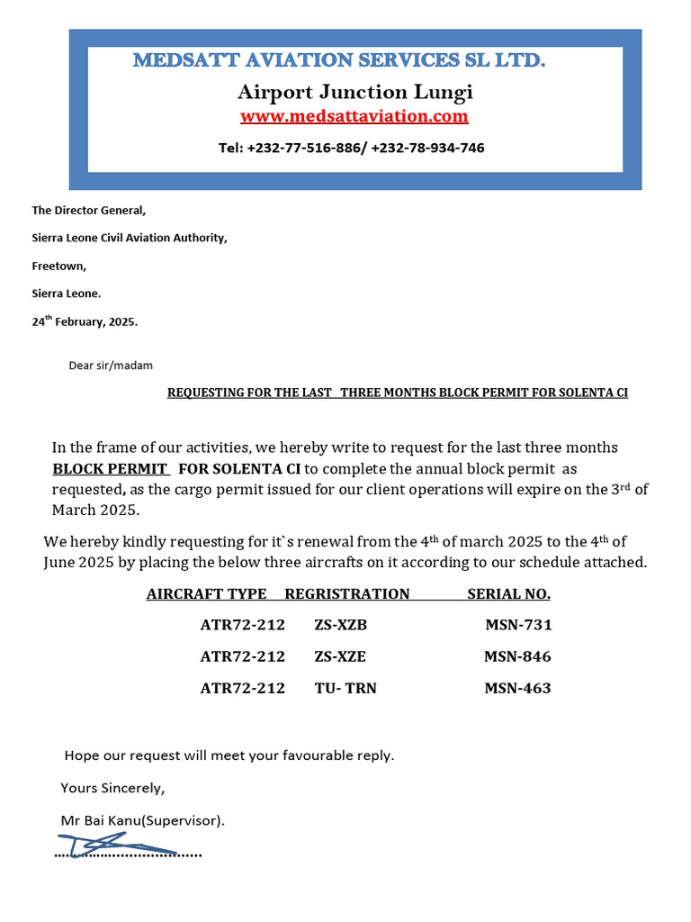 Request for Solenta CI Block Permit | PDF