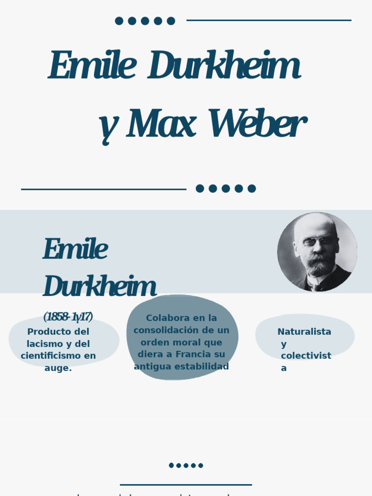 Presentación Weber y Durkheim | PDF | Emile Durkheim | Sociología
