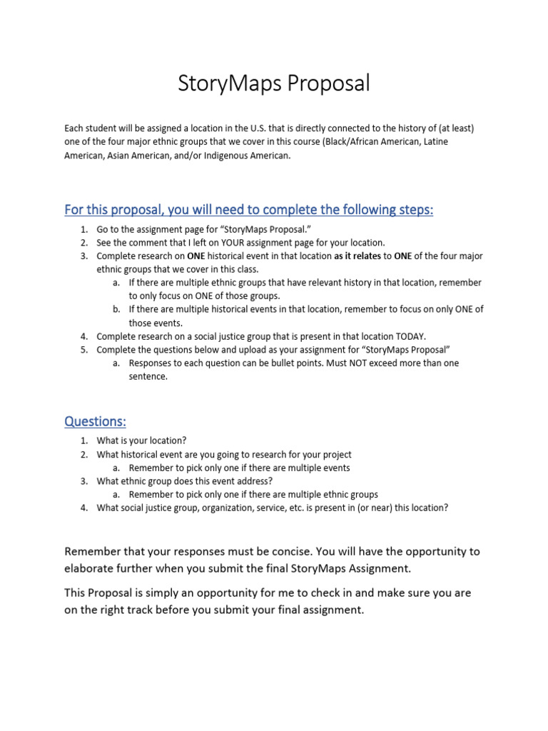 StoryMaps Proposal | PDF