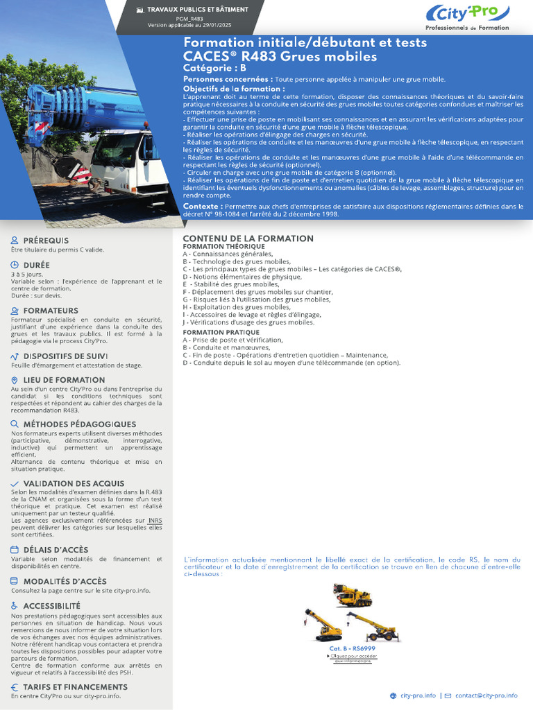 CACES®-R483-Formation-grue-mobile-categorie-B-Initiale | PDF