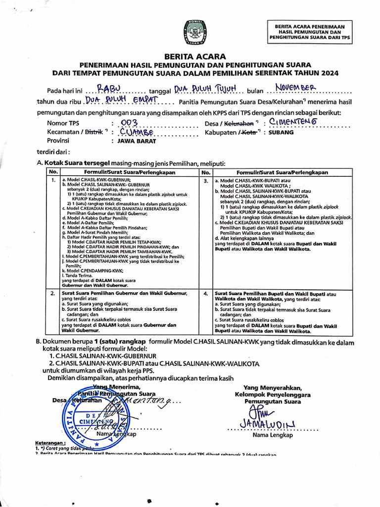 TPS 03 Desa Cimenteng | PDF