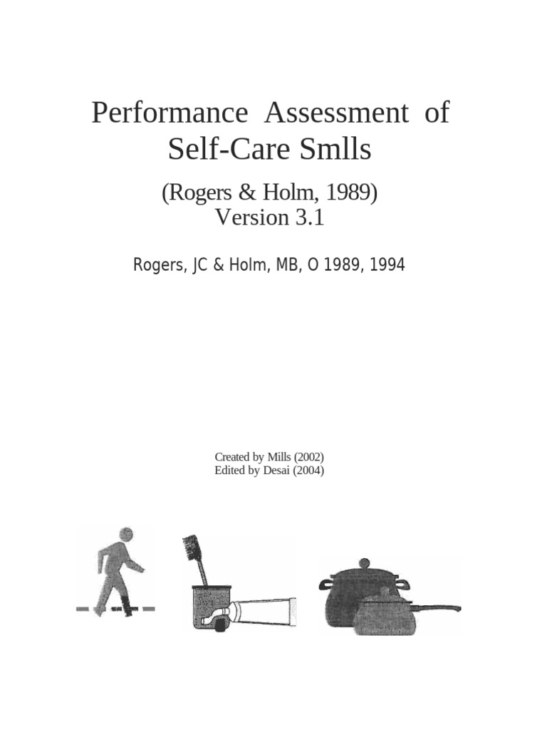 Performance Assessment of Self-Care Skills | PDF | Nonverbal ...
