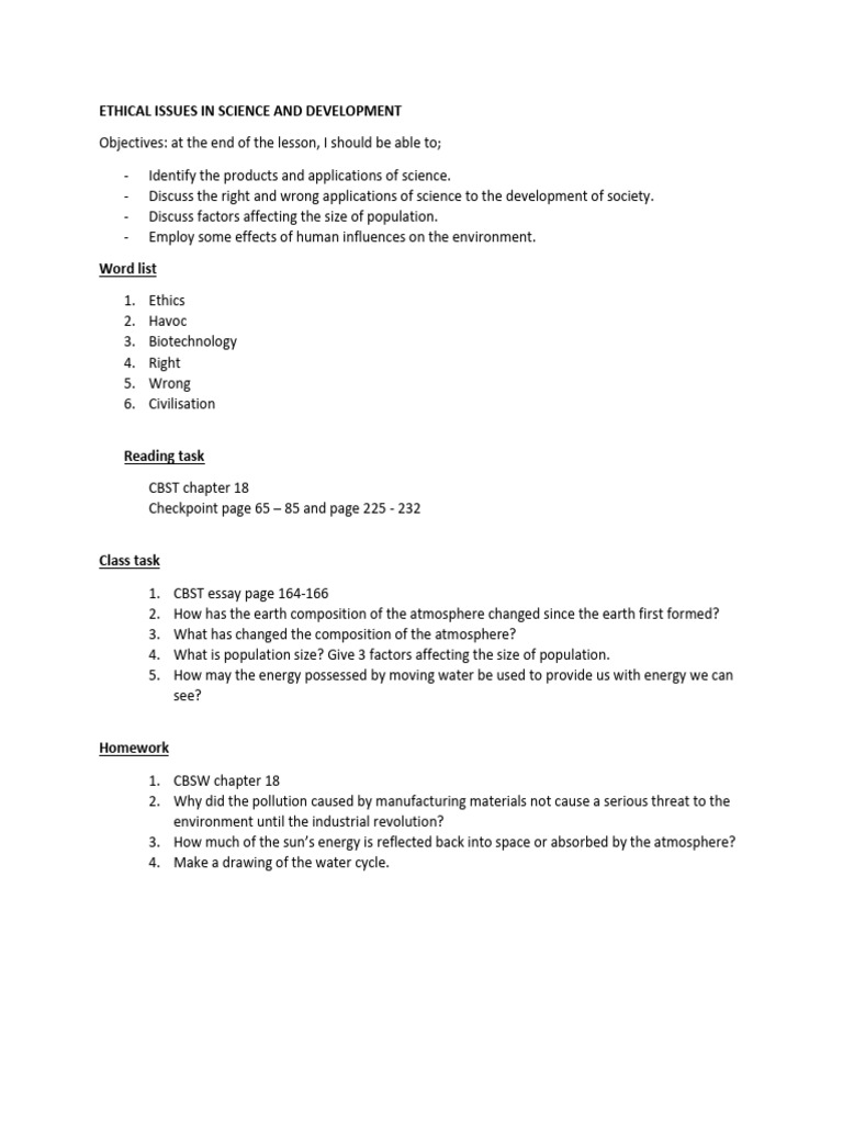 Week 11 - Ethical Issues in Science and Development | PDF