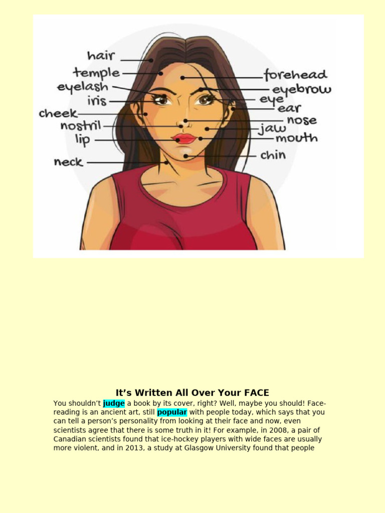 It's Written All Over Your Face Reading | PDF