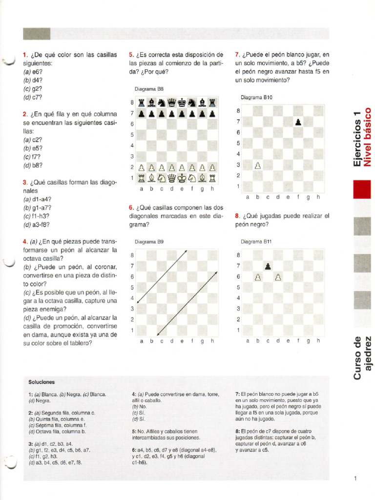 La Pasion Del Ajedrez Ejercicios Basico y Avanzado1 | PDF