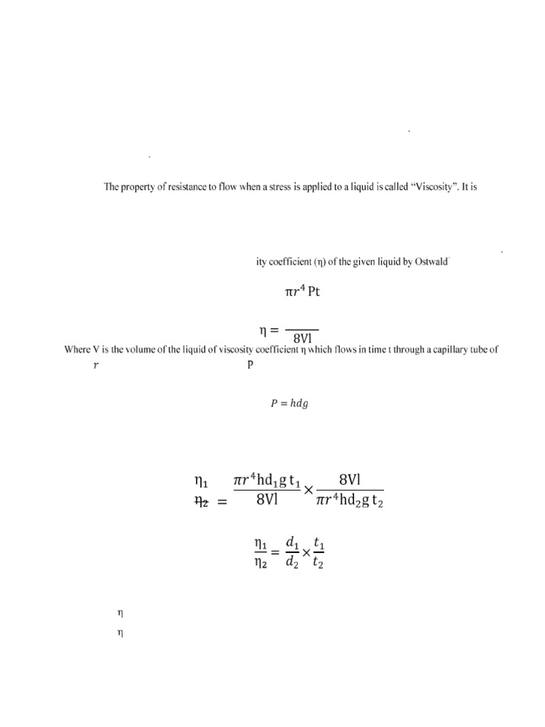 Viscosity and Surface Tension | PDF | Liquids | Density